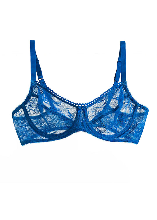 French Ballet Lace Underwired Bra in Turquoise – DEBORAH MARQUIT